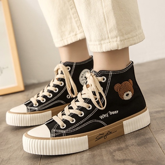 Shoes | Teddy Bear Hightop Canvas Shoes | Poshmark